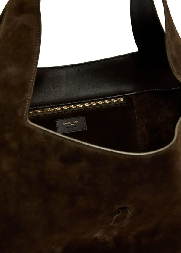 Saint Laurent Le 5 À 7 Large Suede Shopper Tote Bag