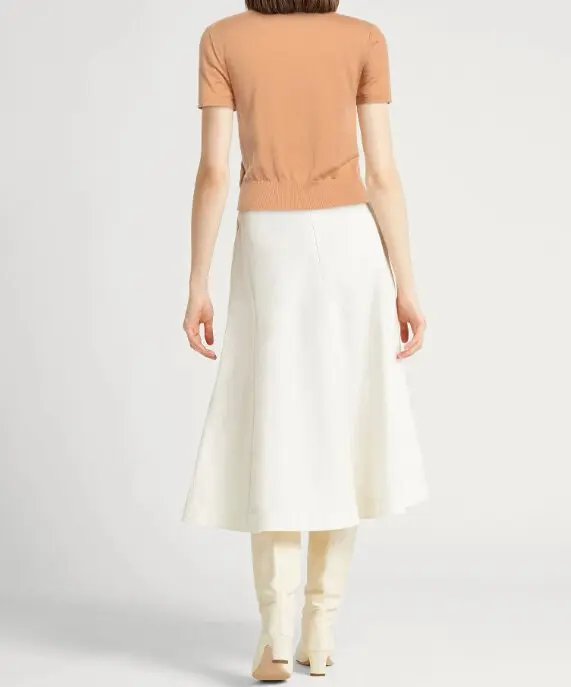 Chloé Wool Knit Embroidered Logo Short Sleeve Jumper