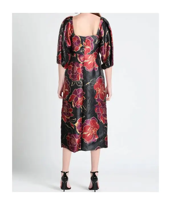 Farm Rio Square Neck Floral Midi Dress