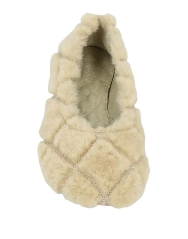 Burberry Shearling Quilted Ballet Flats - Nude