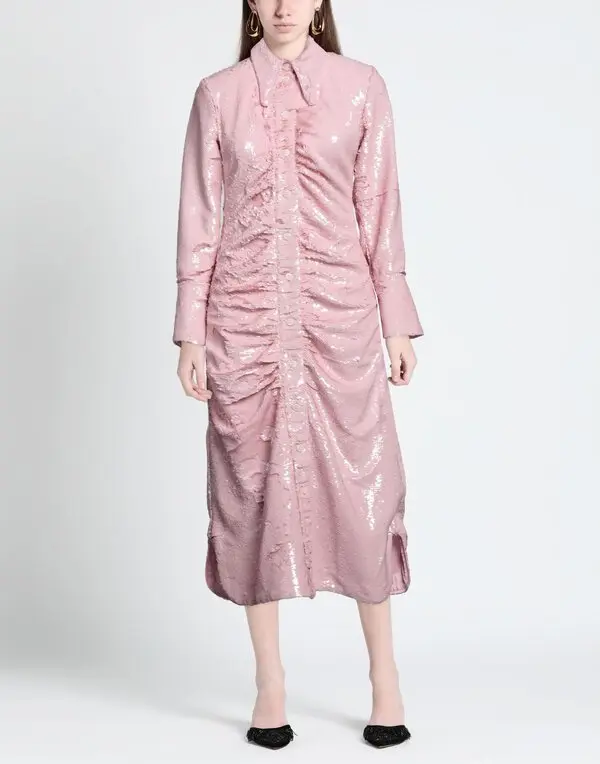 GANNI Sequinned Dress With Open Back And Button Detail