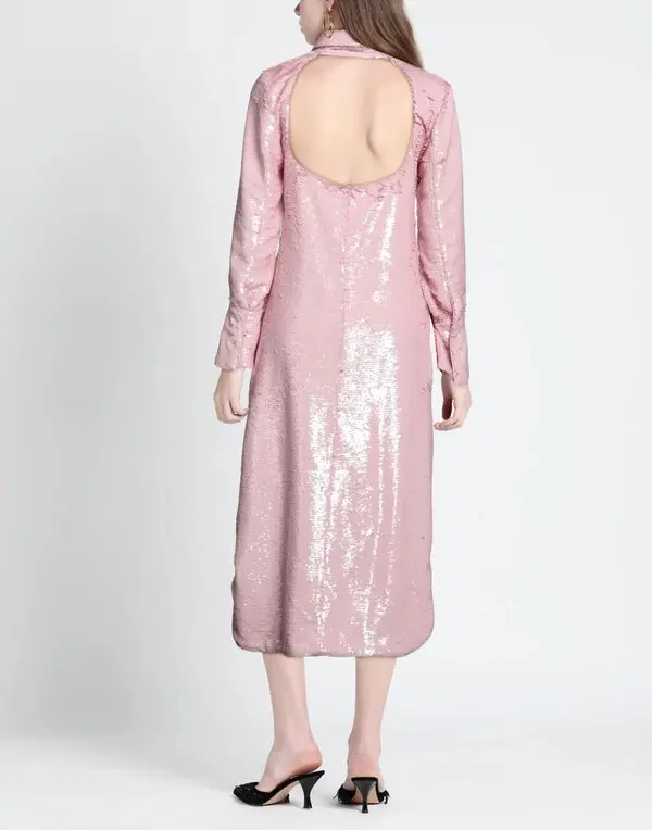 GANNI Sequinned Dress With Open Back And Button Detail