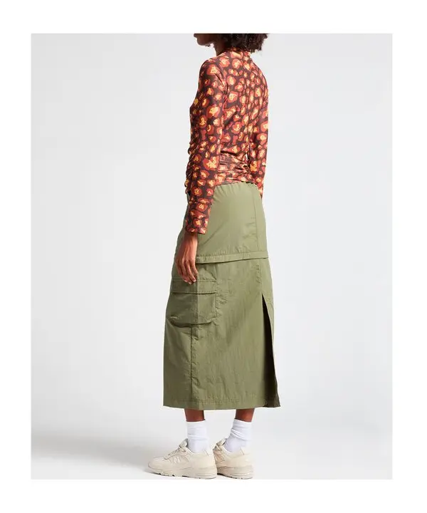 Farm Rio Long-sleeved High-neck Printed Top - Mocha