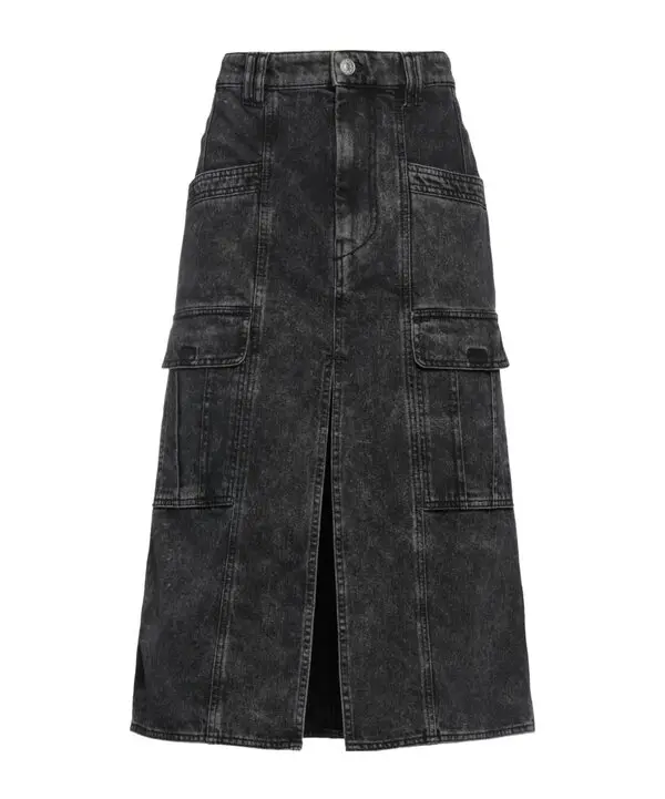 Isabel Marant Étoile Colored Wash Denim Cargo Skirt