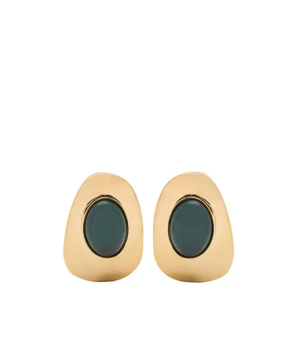 Saint Laurent Cabochon Clip-on Stud Earrings