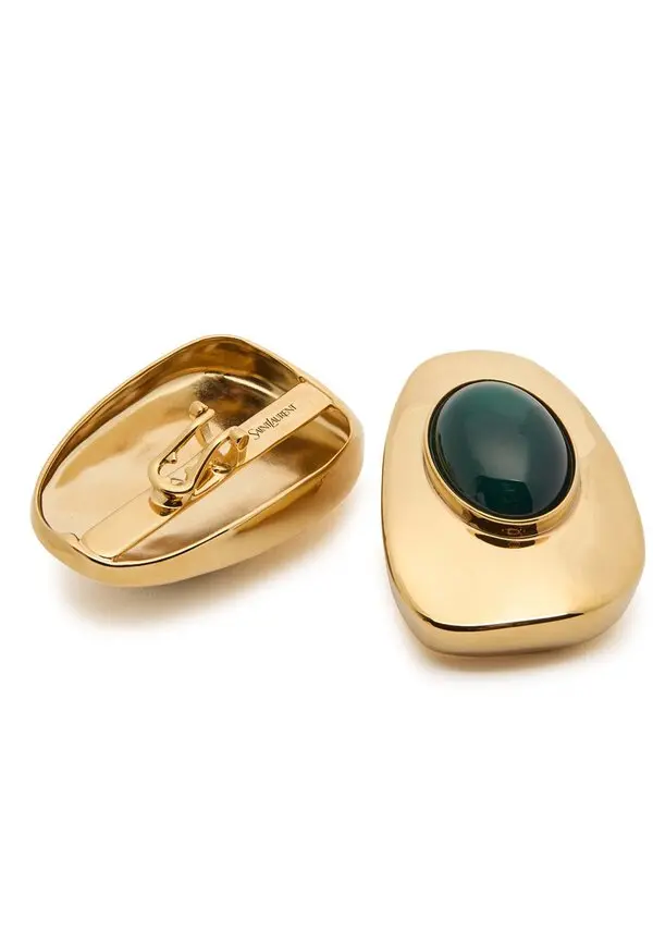 Saint Laurent Cabochon Clip-on Stud Earrings