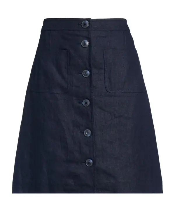 Tory Burch Solid-color Linen A-line Skirt