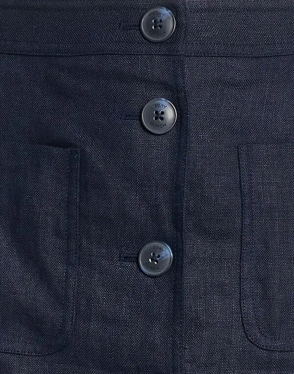 Tory Burch Solid-color Linen A-line Skirt