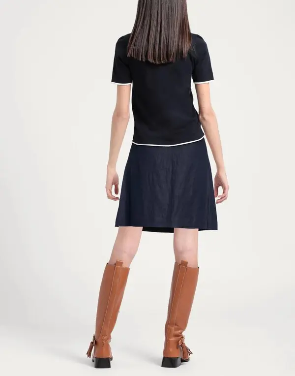 Tory Burch Solid-color Linen A-line Skirt