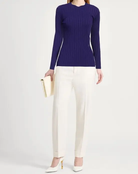 Burberry Ribbed Crew Neck Long Sleeve Knit