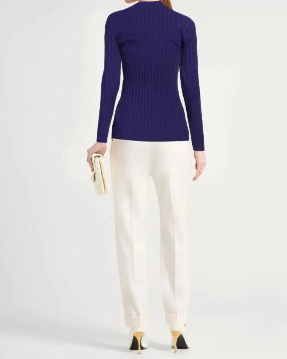 Burberry Ribbed Crew Neck Long Sleeve Knit
