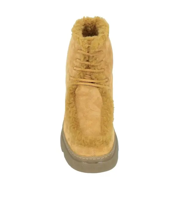Burberry Suede Platform Ankle Boots