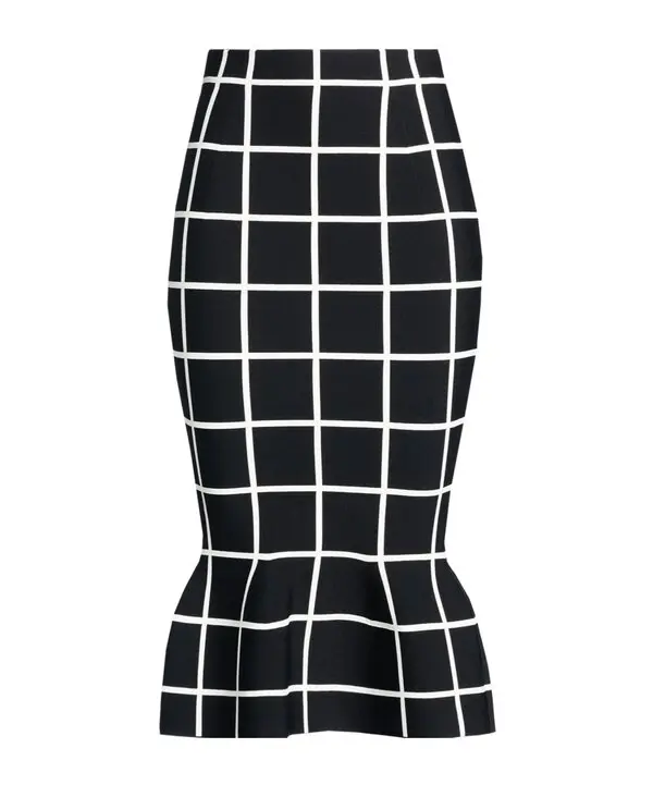 Marni Checked Flared Skirt - Black