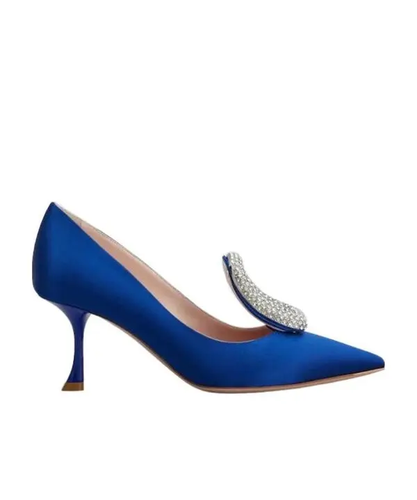 ROGER VIVIER Viv' Choc Embellished Satin Pumps