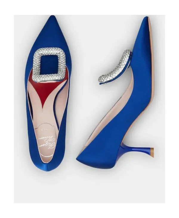 ROGER VIVIER Viv' Choc Embellished Satin Pumps