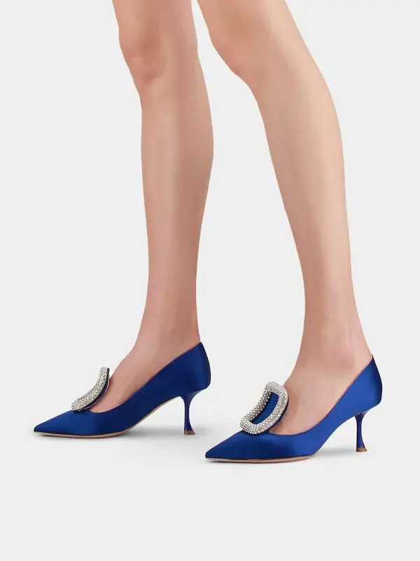ROGER VIVIER Viv' Choc Embellished Satin Pumps