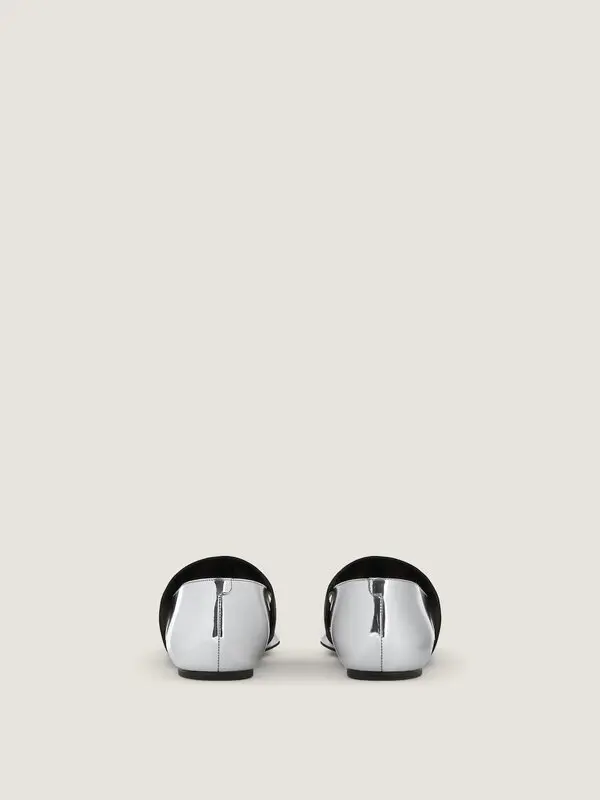 Givenchy Sliced Square Ballerinas In Mirror Effect Leather - Silver-gray