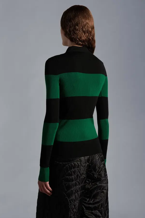 Moncler Wool Long-sleeve Polo Shirt