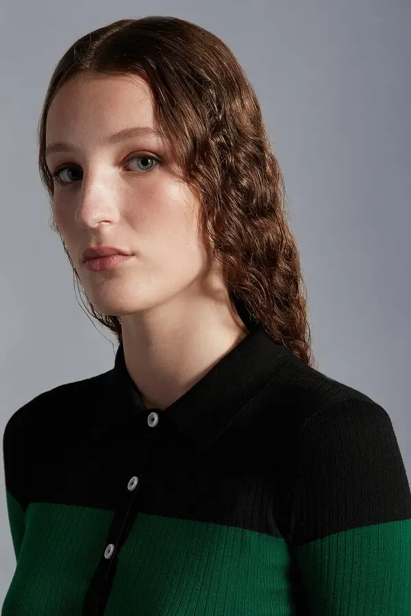 Moncler Wool Long-sleeve Polo Shirt