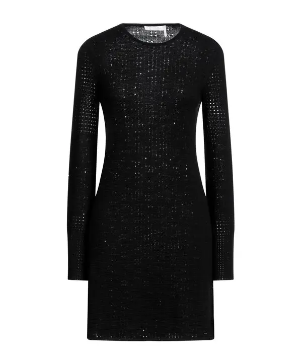Chloé Solid Color Knitted Long Sleeve Dress