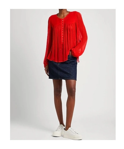 Isabel Marant Étoile Georgette Gathered Top - Red
