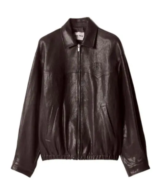 Miu Miu Zip-up Blouson Jacket - Dark Brown