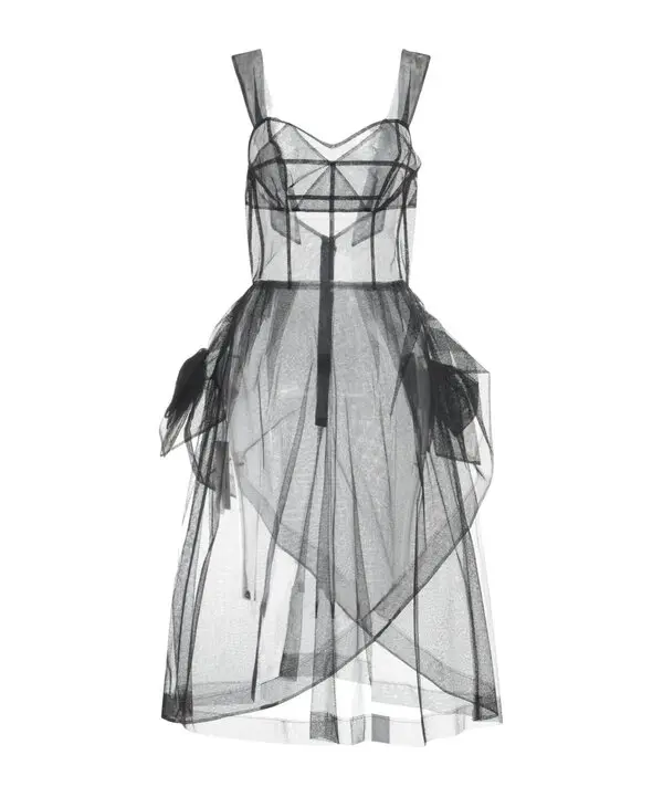 MAISON MARGIELA Sleeveless Sweetheart Neckline Flared Dress