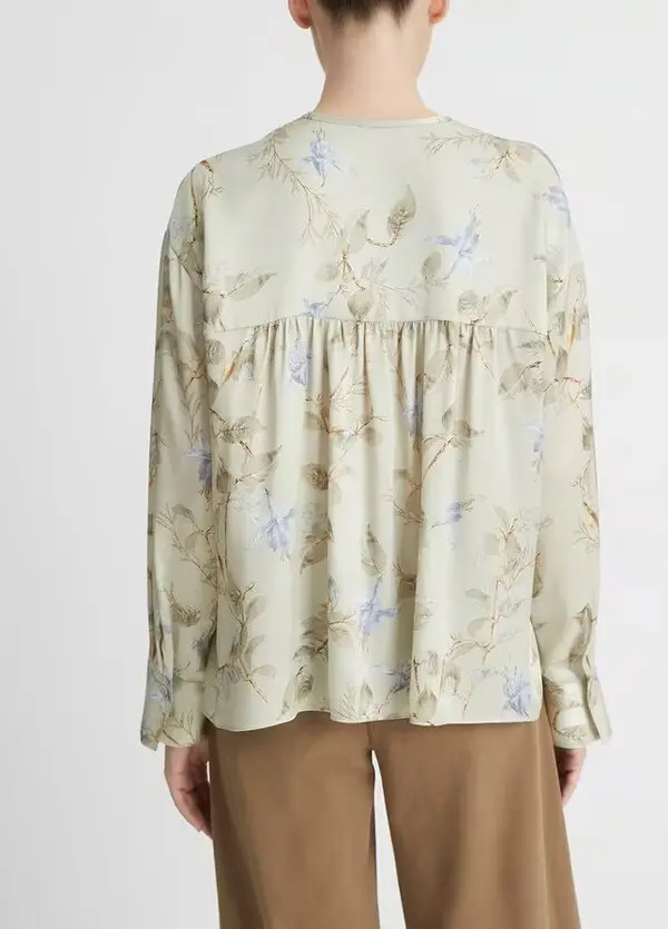 Vince Long Sleeve Floral Printed Shirt
