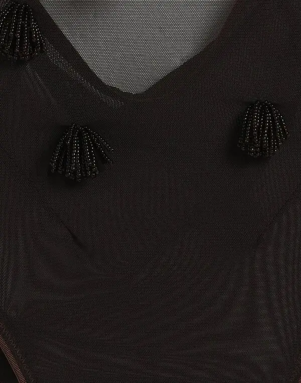 Jacquemus Solid Color Sleeveless Dress Made Of Mesh Fabric