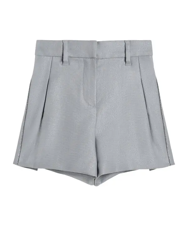 Brunello Cucinelli Pleated Shorts With Contrast Piping