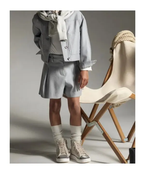 Brunello Cucinelli Pleated Shorts With Contrast Piping