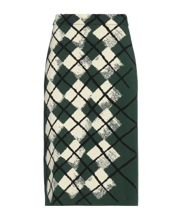 Burberry Multicolor Knit Midi Skirt - Black