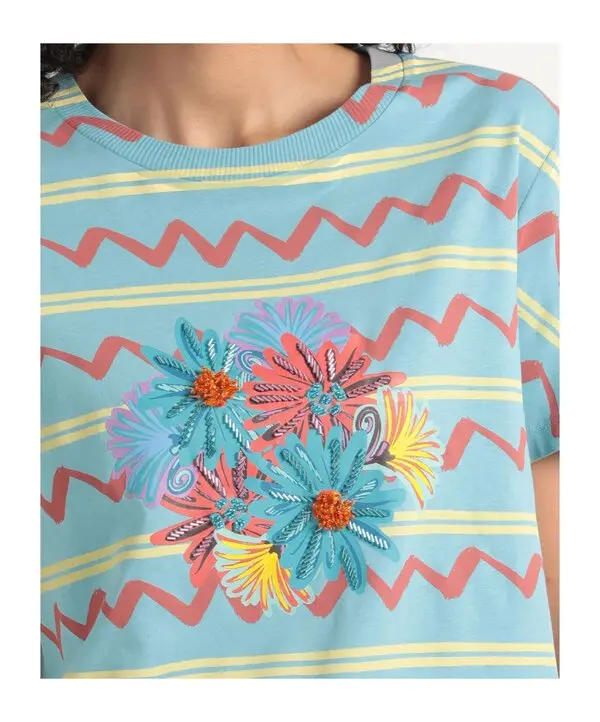 MAXCO. Max&co. Floral Embellished T-shirt