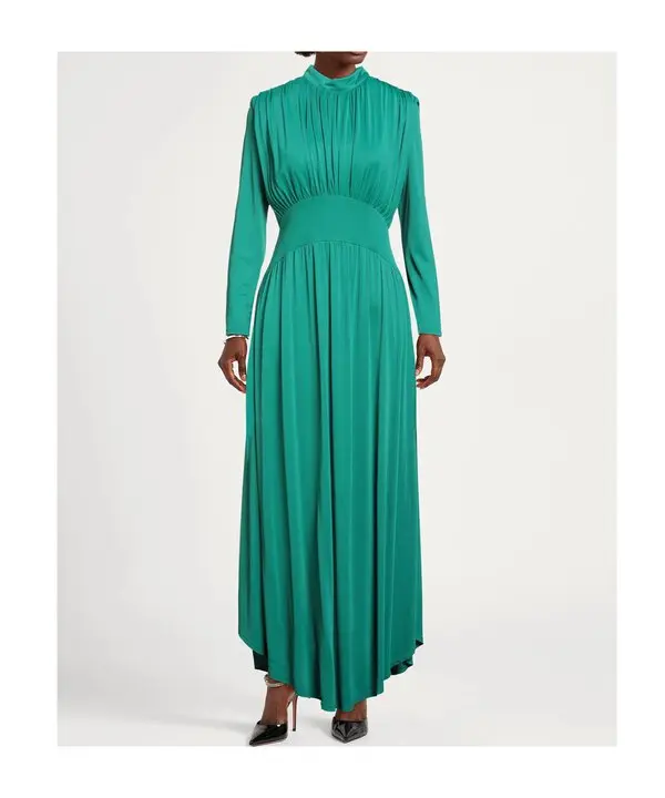 Farm Rio Long-sleeved High Neck Maxi Dress