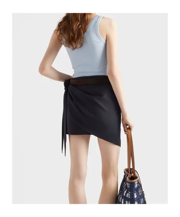 Prada Ribbed Knit Crew Neck Sleeveless Top
