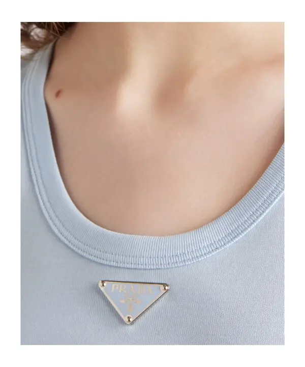 Prada Ribbed Knit Crew Neck Sleeveless Top