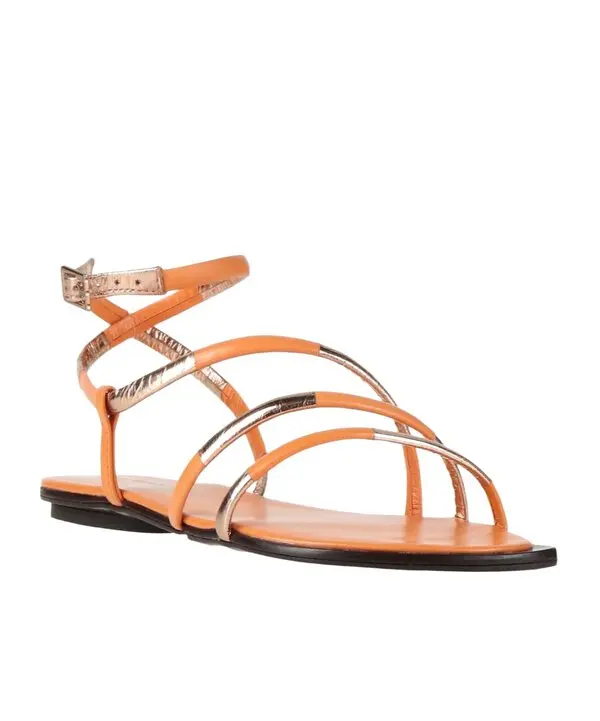 Tory Burch Two-tone Metallic Leather Sandals - Nude