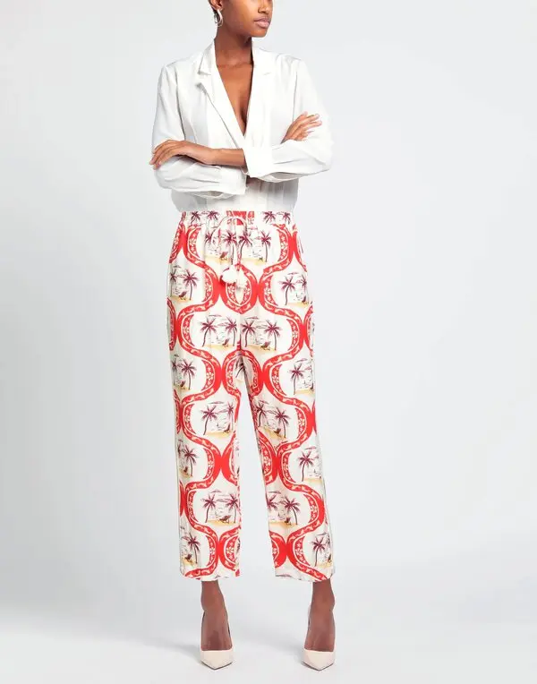 Farm Rio Printed Wide Leg Pants With Drawstring Waist