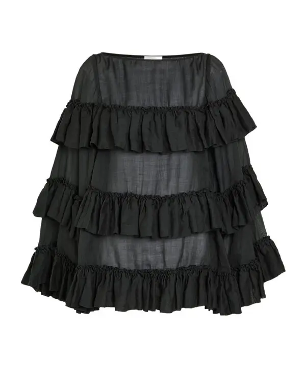 Dries Van Noten Charlice Ruffled Ramie Top