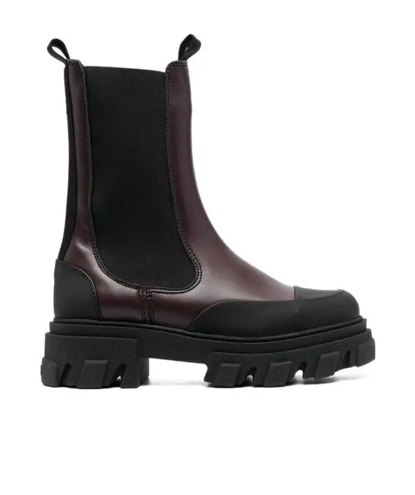GANNI Cleated Mid Chelsea Boots