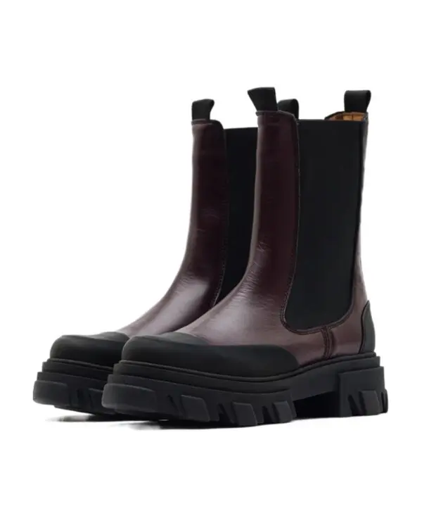 GANNI Cleated Mid Chelsea Boots