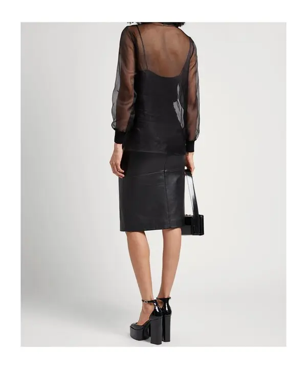 Max Mara Logo Sheer Long Sleeve Top