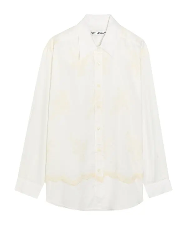 Our Legacy Embroidered Cotton-poplin Shirt - White