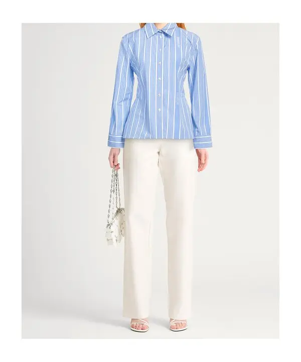 Jacquemus Striped Button-down Shirt With Classic Collar And Long Sleeves