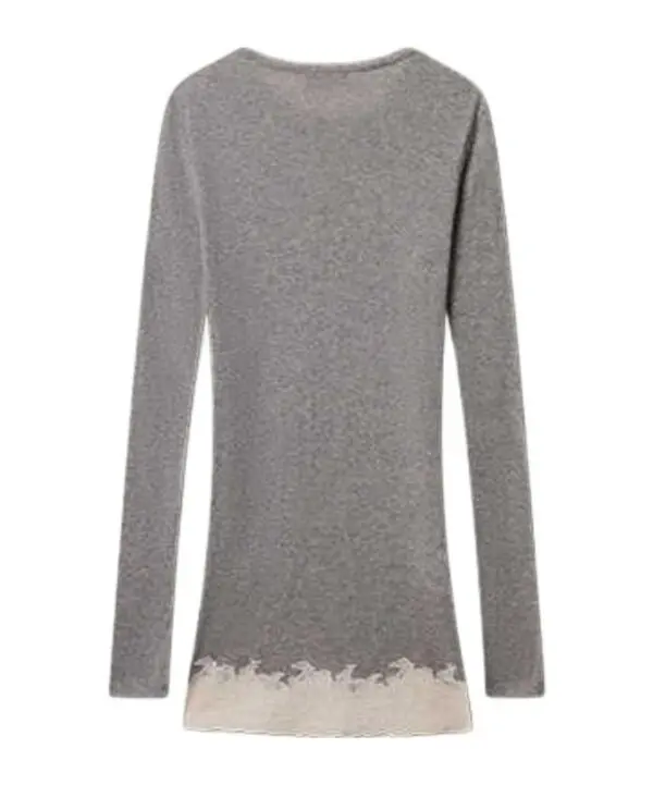Miu Miu Ribbed Jersey And Lace Dress