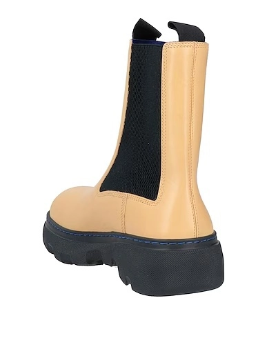 Burberry Leather Ankle Boots With Chunky Heel