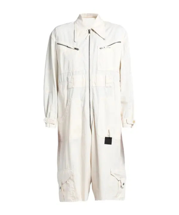 MAISON MARGIELA Solid Color Romper Shorts With Zip Fastening - White
