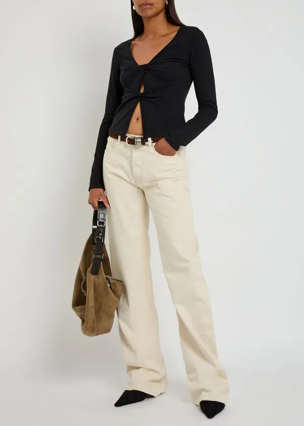 REFORMATION Silas Knotted Stretch-cotton Top