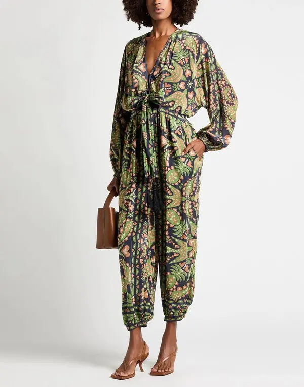 Farm Rio Long Sleeve V-neck Jumpsuit
