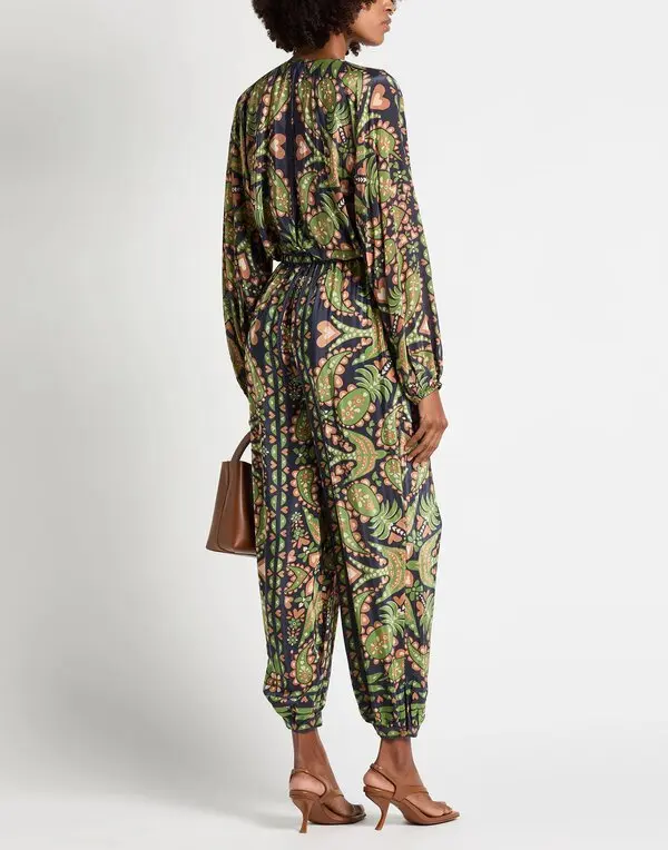 Farm Rio Long Sleeve V-neck Jumpsuit